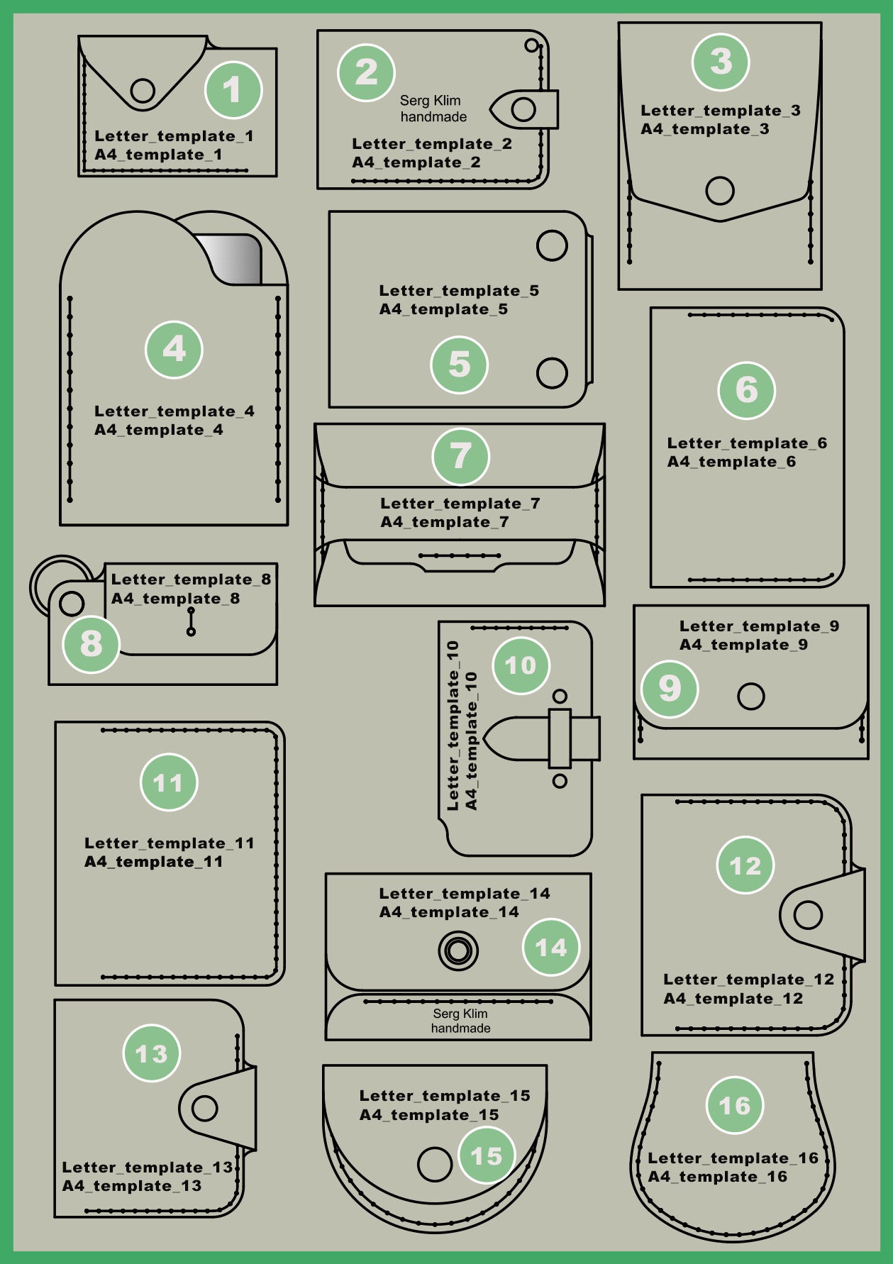 Leathercraft workshop offering downloadable PDF template designs ...